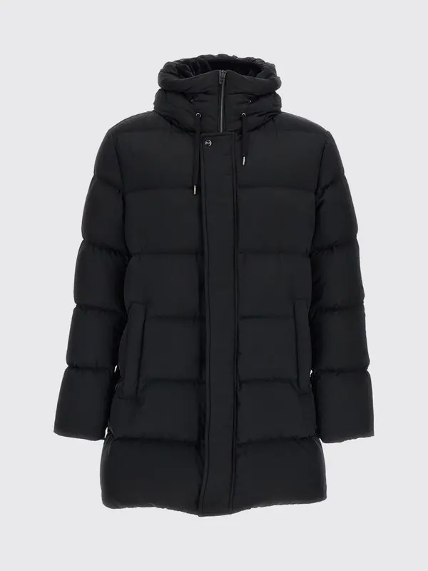 Herno Quilted Ultralight Nylon Short Down Jacket With Hood - Black