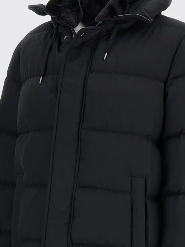 Herno Quilted Ultralight Nylon Short Down Jacket With Hood - Black