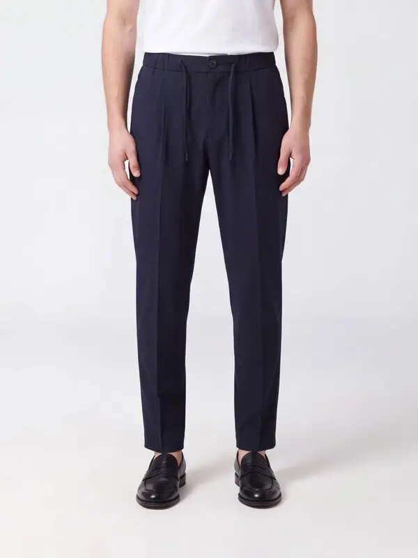 Herno Straight-leg Technical Fabric Trousers With Elasticated Drawstring Waist - Navy