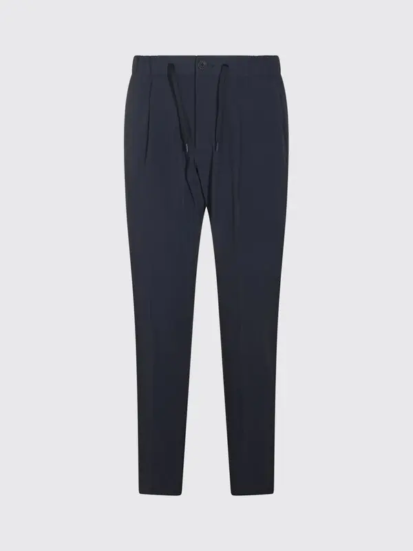 Herno Straight-leg Technical Fabric Trousers With Elasticated Drawstring Waist - Navy