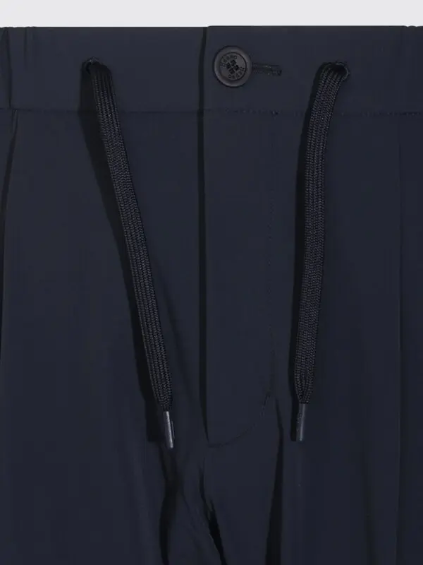 Herno Straight-leg Technical Fabric Trousers With Elasticated Drawstring Waist - Navy