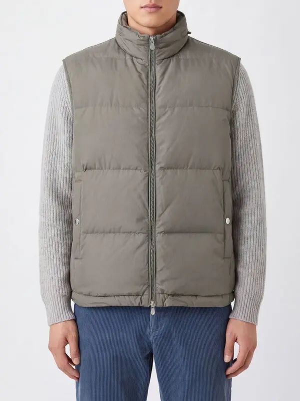 Brunello Cucinelli Padded Nylon Vest With Packable Hood