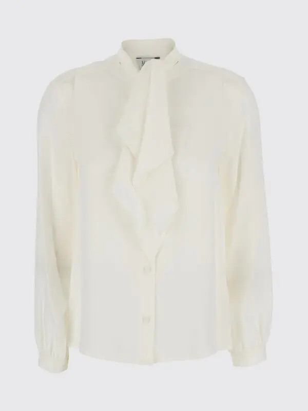 Max Mara Pure Silk Shirt With Pussy-bow Collar And Long Sleeves
