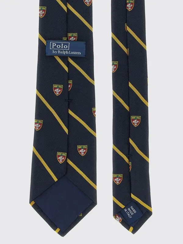 Polo Ralph Lauren Regimental Striped Silk Tie With Crest