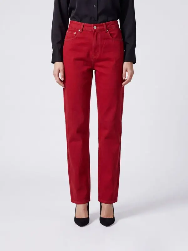 AMI Paris High-waisted Straight Jeans In Cotton Denim