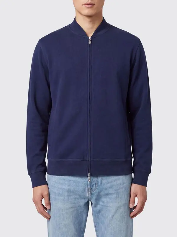 Brunello Cucinelli Silk And Cashmere Zip-up Cardigan With Bomber Collar - Cobalt