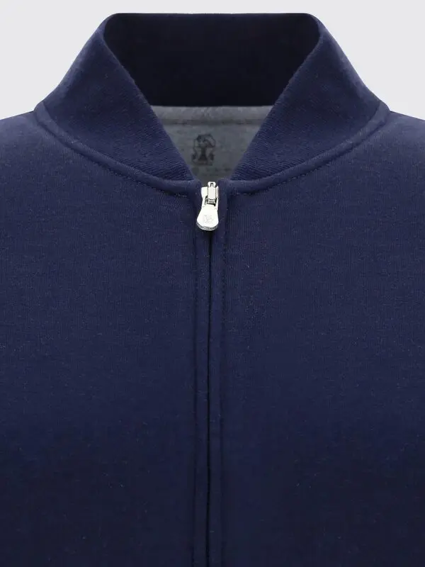 Brunello Cucinelli Silk And Cashmere Zip-up Cardigan With Bomber Collar