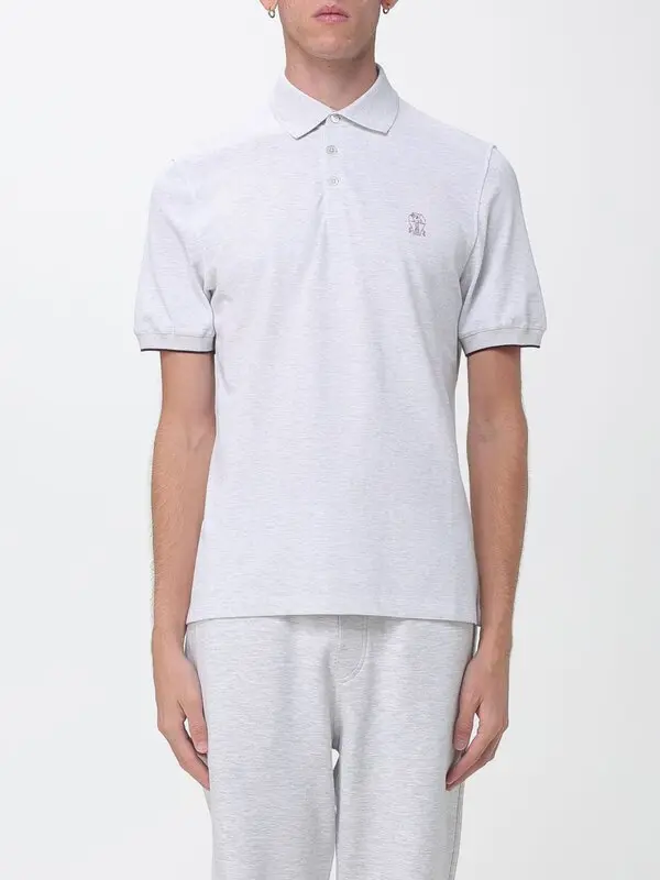 Brunello Cucinelli Short-sleeved Cotton Polo With Embroidered Logo - Ivory