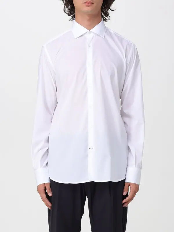 BROOKSFIELD French Collar Classic Shirt In Cotton Poplin - White