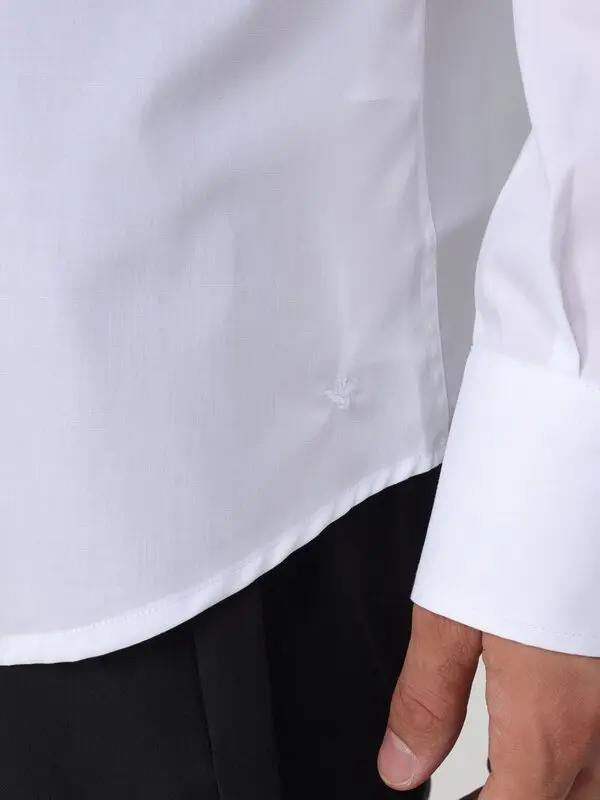 BROOKSFIELD French Collar Classic Shirt In Cotton Poplin - White