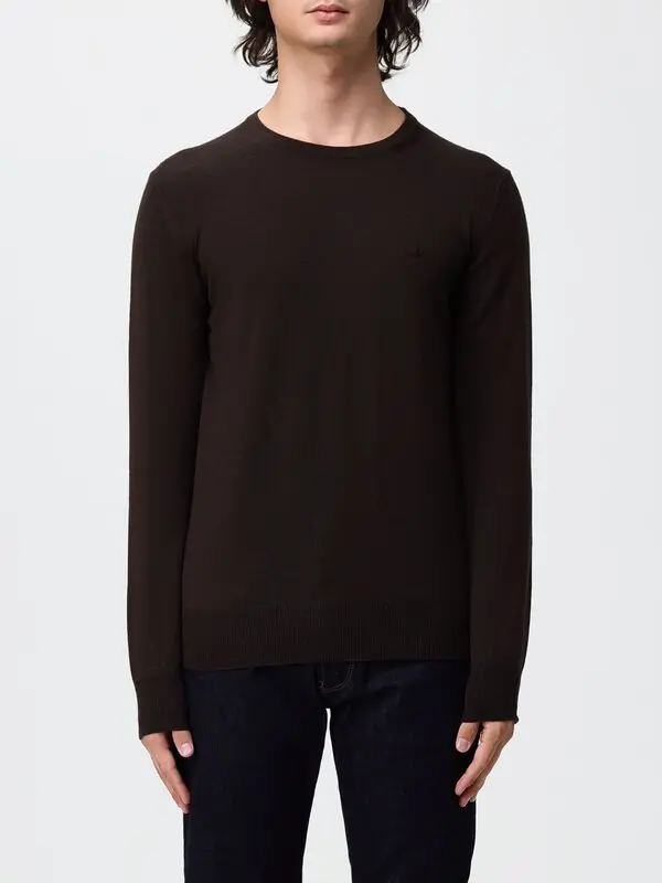 BROOKSFIELD Crewneck Wool Jumper With Long Sleeves And Ribbed Trims - Ebony