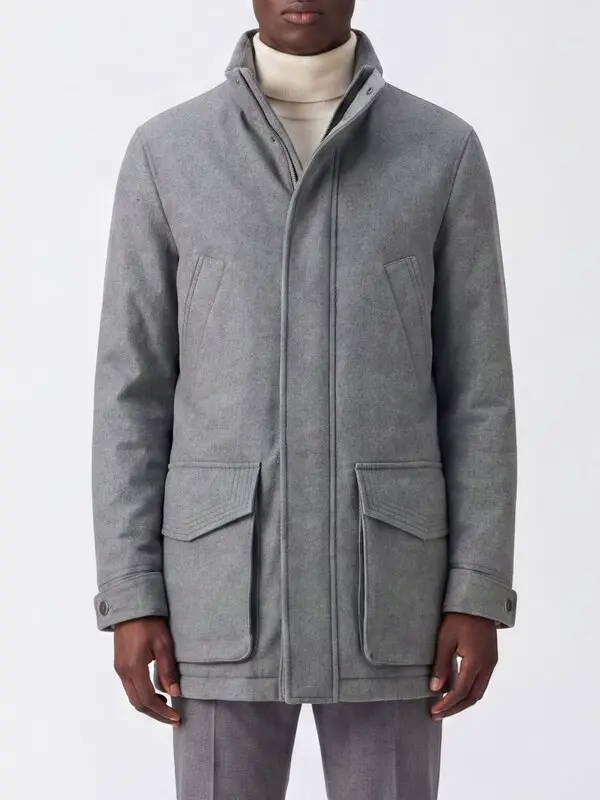 Brunello Cucinelli Single-breasted Short Coat In 100% Cashmere With High Collar