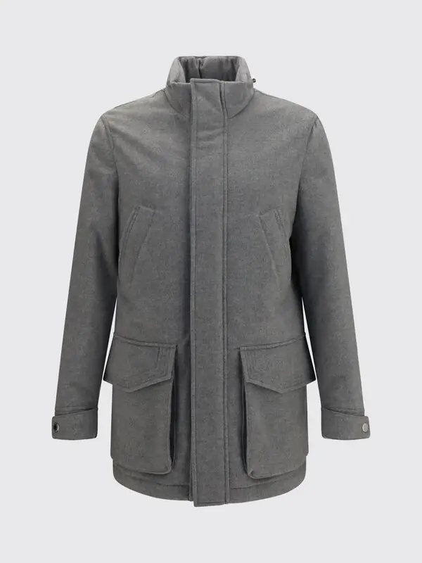 Brunello Cucinelli Single-breasted Short Coat In 100% Cashmere With High Collar