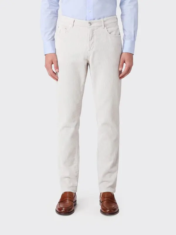 Brunello Cucinelli Slim Fit Corduroy Trousers - Grey 1