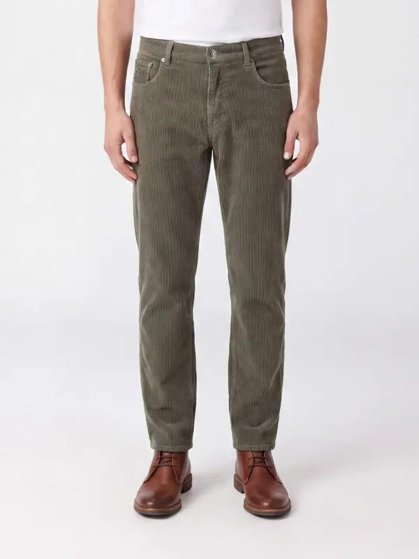 Brunello Cucinelli Slim Fit Corduroy Trousers - Mud