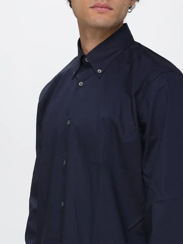 BROOKSFIELD Button-down Collar Casual Shirt In Cotton Poplin - Navy