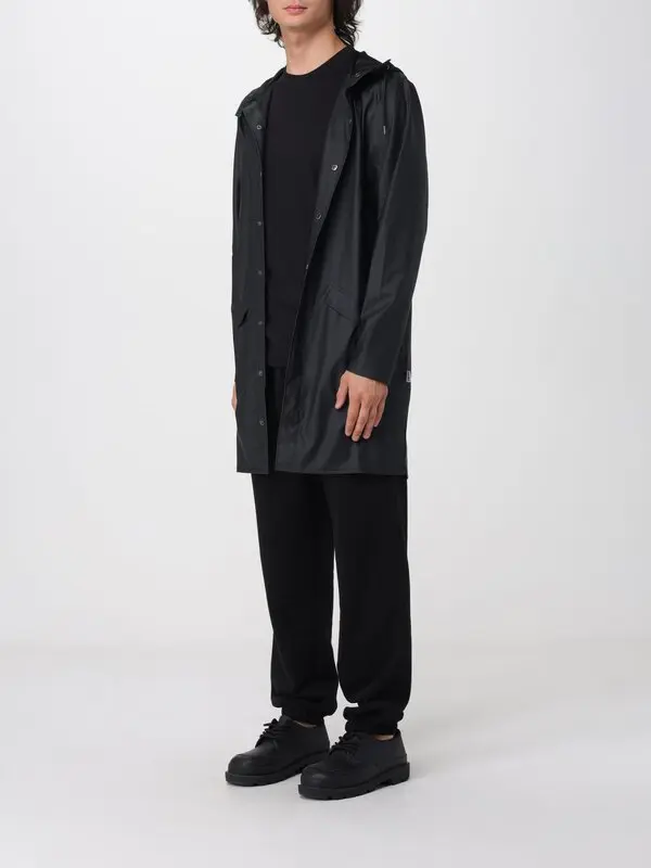 Rains Knee-length Hooded Raincoat In Recycled Technical Fabric