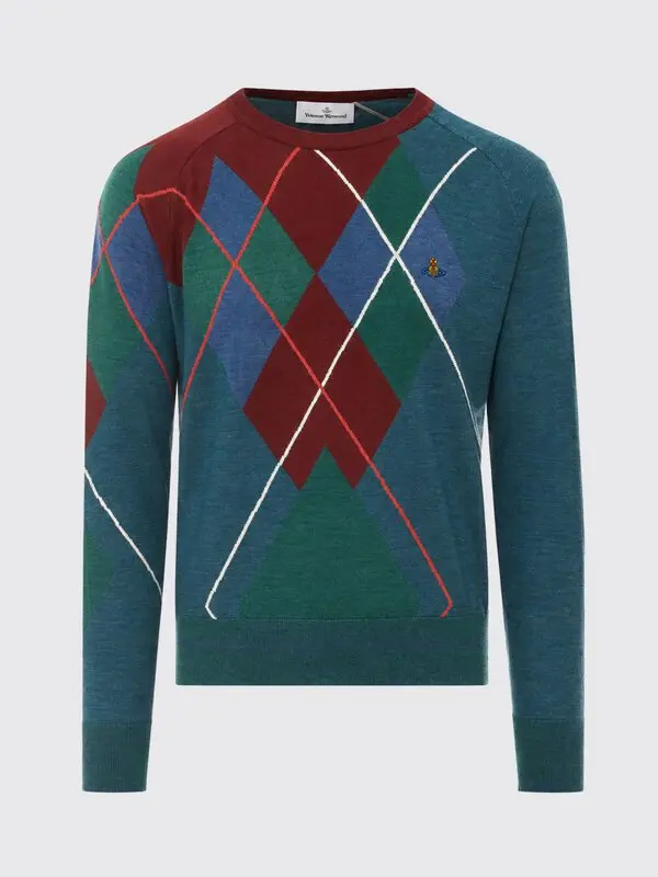 VIVIENNE WESTWOOD Argyle Wool And Cotton Crewneck Jumper - Multicolor