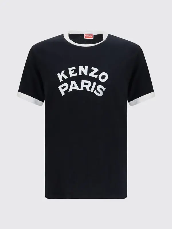 Kenzo Crewneck Cotton T-shirt With Contrast Logo
