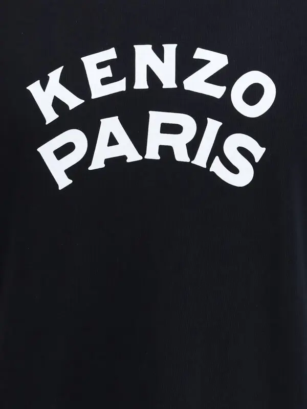 Kenzo Crewneck Cotton T-shirt With Contrast Logo