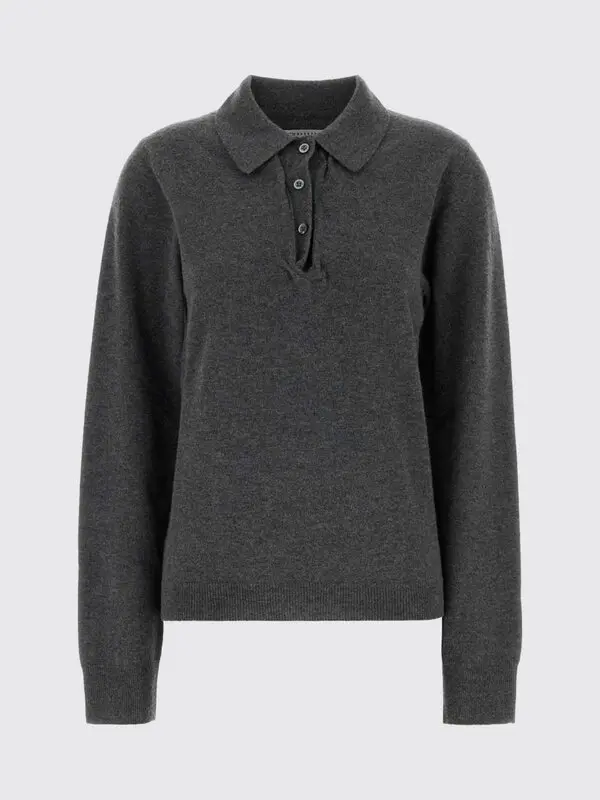 MAISON MARGIELA Slim Fit Long-sleeved Knitted Virgin Wool Polo Shirt