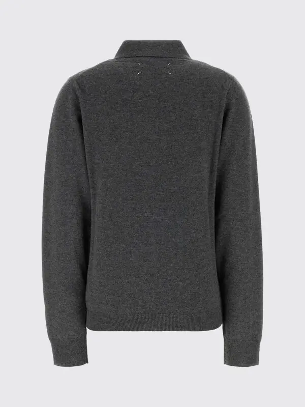 MAISON MARGIELA Slim Fit Long-sleeved Knitted Virgin Wool Polo Shirt