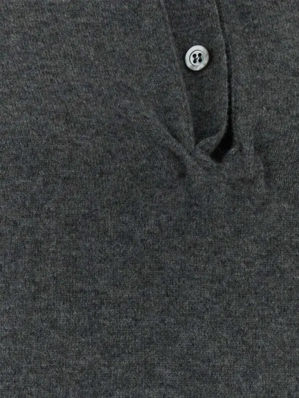 MAISON MARGIELA Slim Fit Long-sleeved Knitted Virgin Wool Polo Shirt