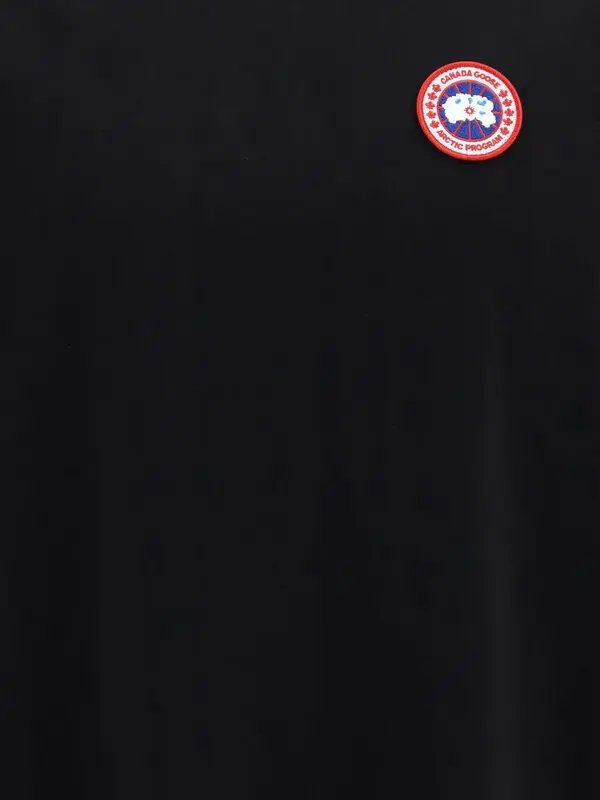 Canada Goose Long-sleeved Cotton T-shirt With Contrast Logo - Black