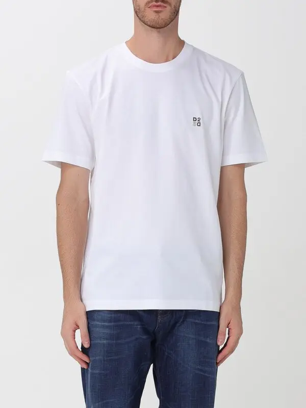 Dsquared2 Crewneck Cotton T-shirt With Contrast Logo - White