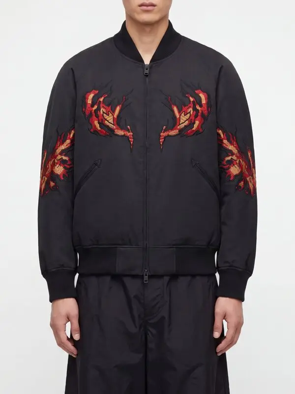 Y3 Nylon Bomber Jacket With Contrast Logo On The Back