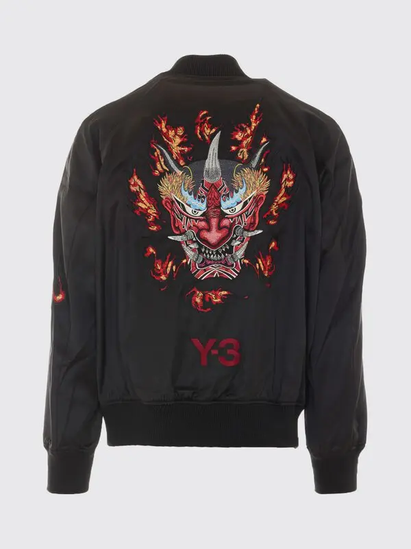 Y3 Nylon Bomber Jacket With Contrast Logo On The Back