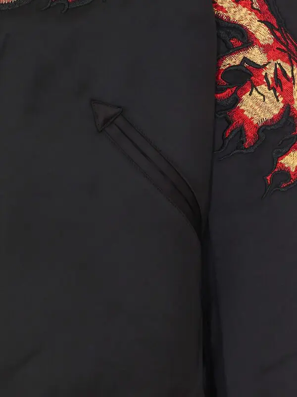 Y3 Nylon Bomber Jacket With Contrast Logo On The Back