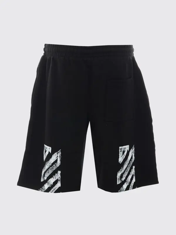Off-White High-waisted Cotton Shorts With Drawstring And Logo