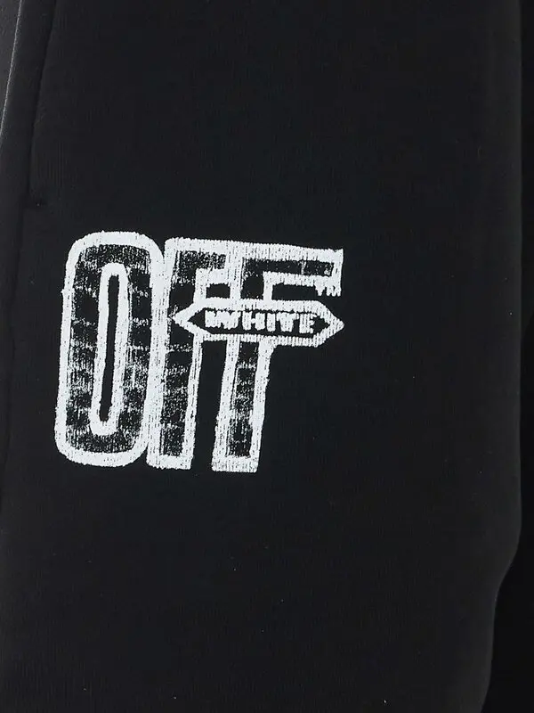 Off-White High-waisted Cotton Shorts With Drawstring And Logo