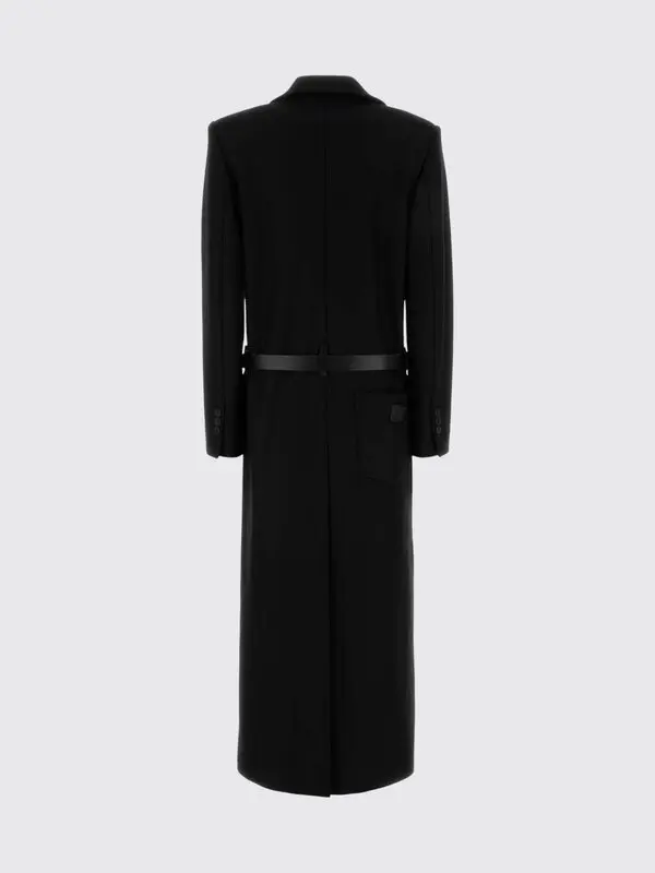 Dsquared2 Single-breasted Long Wool-blend Coat With Adjustable Belt