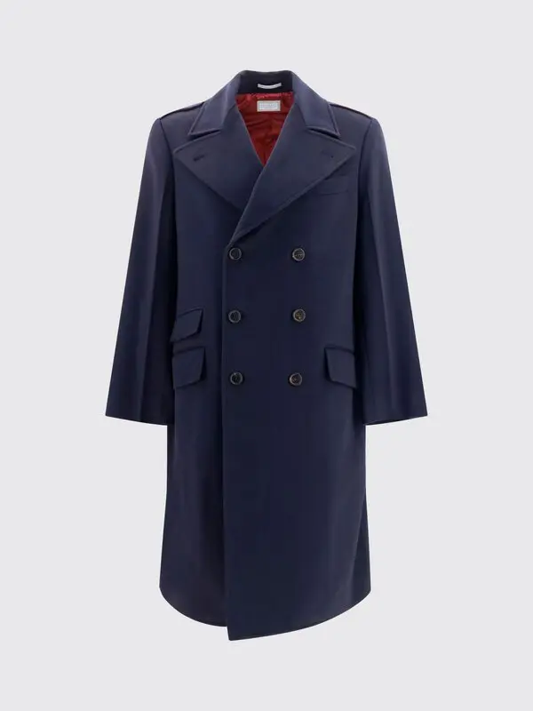 Brunello Cucinelli Knee-length Double-breasted Wool Coat With Lapels