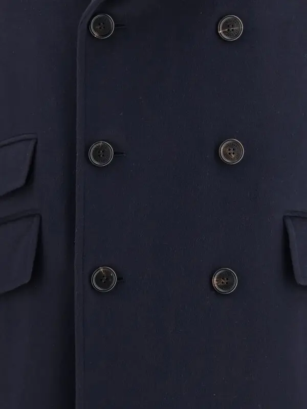 Brunello Cucinelli Knee-length Double-breasted Wool Coat With Lapels