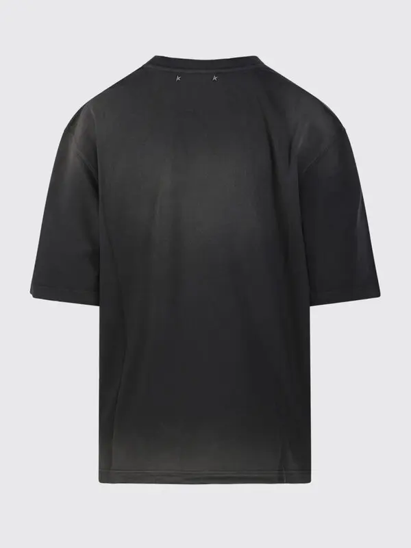 GOLDEN GOOSE Cotton Crewneck T-shirt With Contrast Logo And Dropped Shoulders