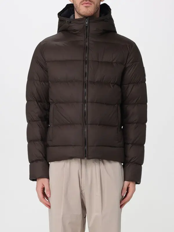 FAY Hooded Quilted Nylon Short Puffer Jacket With Zip Closure