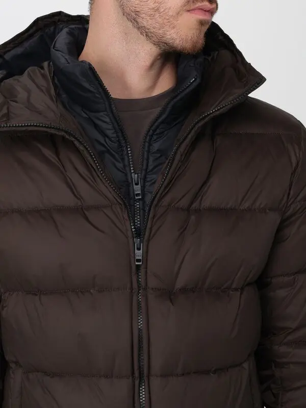 FAY Hooded Quilted Nylon Short Puffer Jacket With Zip Closure