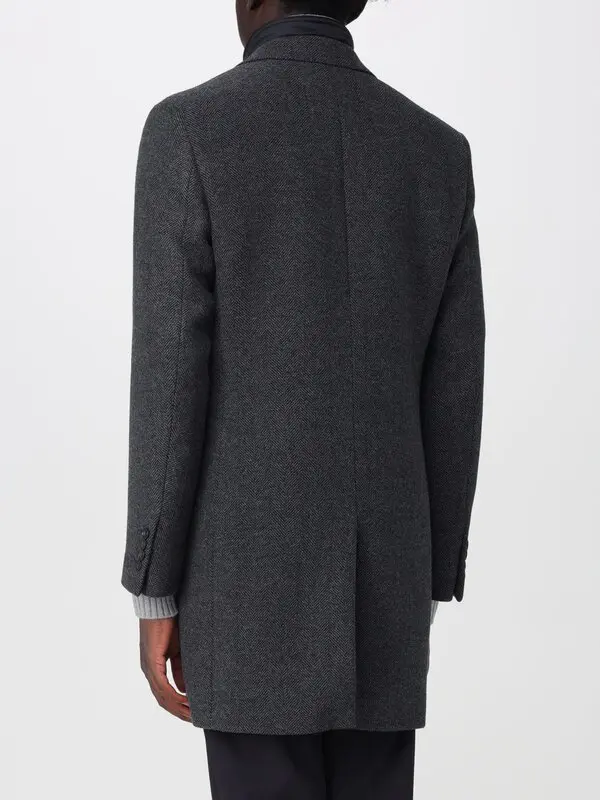 FAY Short Wool-blend Coat With Quilted And Removable Inner Vest