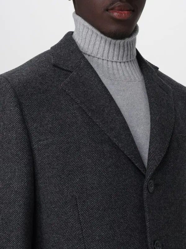 FAY Short Wool-blend Coat With Quilted And Removable Inner Vest