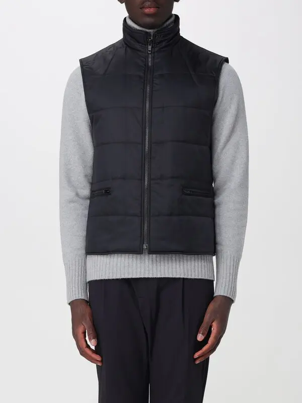 FAY Short Wool-blend Coat With Quilted And Removable Inner Vest