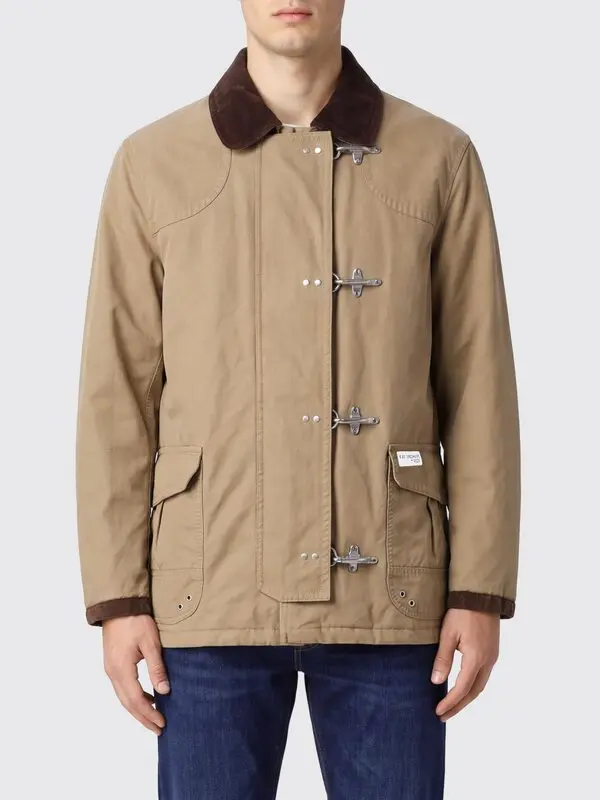 FAY 4 Ganci Cotton Jacket With Velvet Collar - Brown