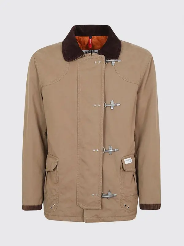 FAY 4 Ganci Cotton Jacket With Velvet Collar - Brown