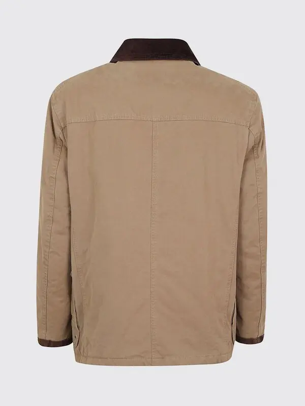 FAY 4 Ganci Cotton Jacket With Velvet Collar - Brown
