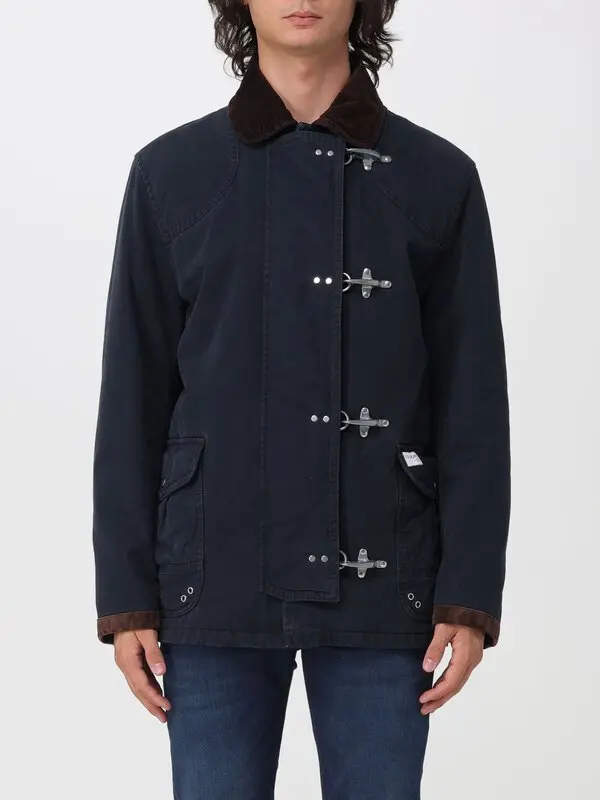 FAY 4 Ganci Cotton Jacket With Velvet Collar And Patch Pockets