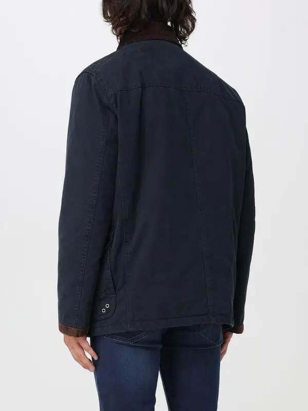 FAY 4 Ganci Cotton Jacket With Velvet Collar And Patch Pockets