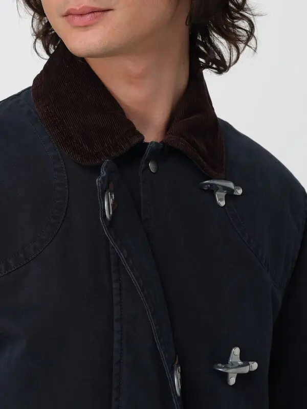 FAY 4 Ganci Cotton Jacket With Velvet Collar And Patch Pockets