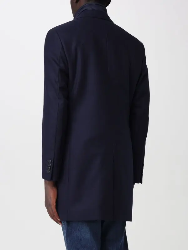 FAY Short Wool-blend Coat With Quilted And Removable Inner Vest